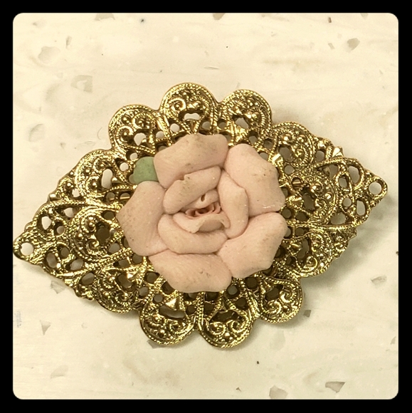 Vintage | Jewelry | Vintage Rose Brooch | Poshmark